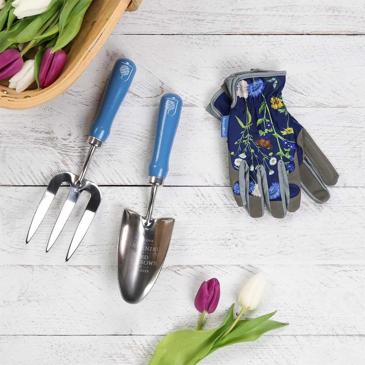 Burgon & Ball Garden Tools & Gloves Bundle - British Meadow — Gardening ...