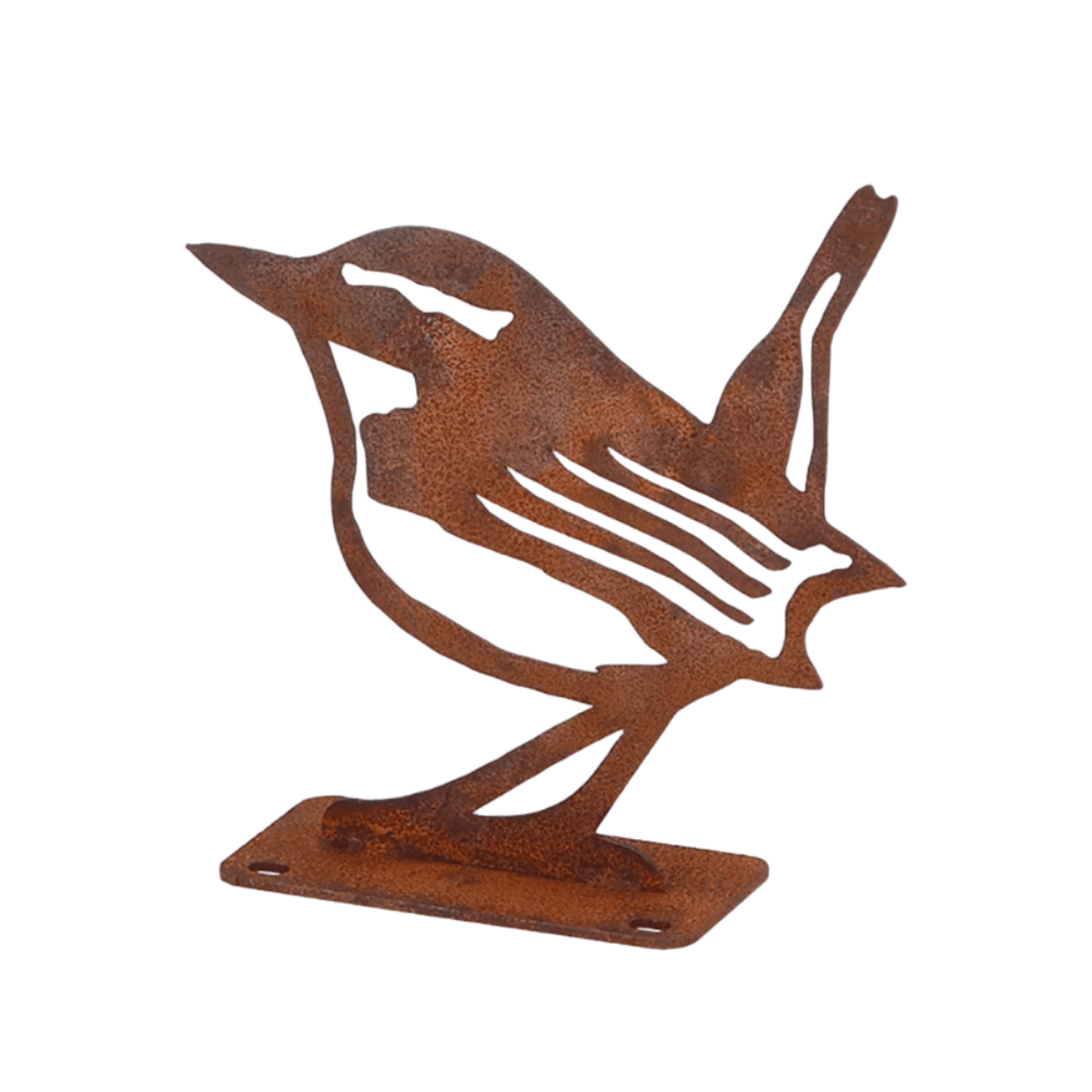 Rusty Metal Bird Silhouette - Eurasian Wren — Gardening Gifts Co.