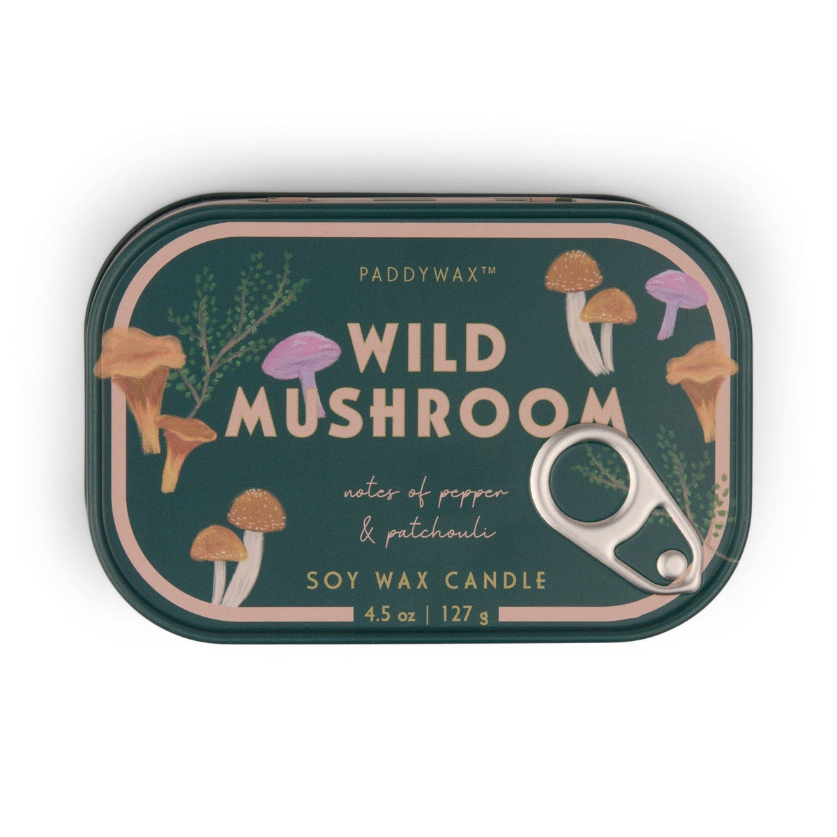 Mushroom Printed Tin Candle - Wild Mushroom — Gardening Gifts Co.