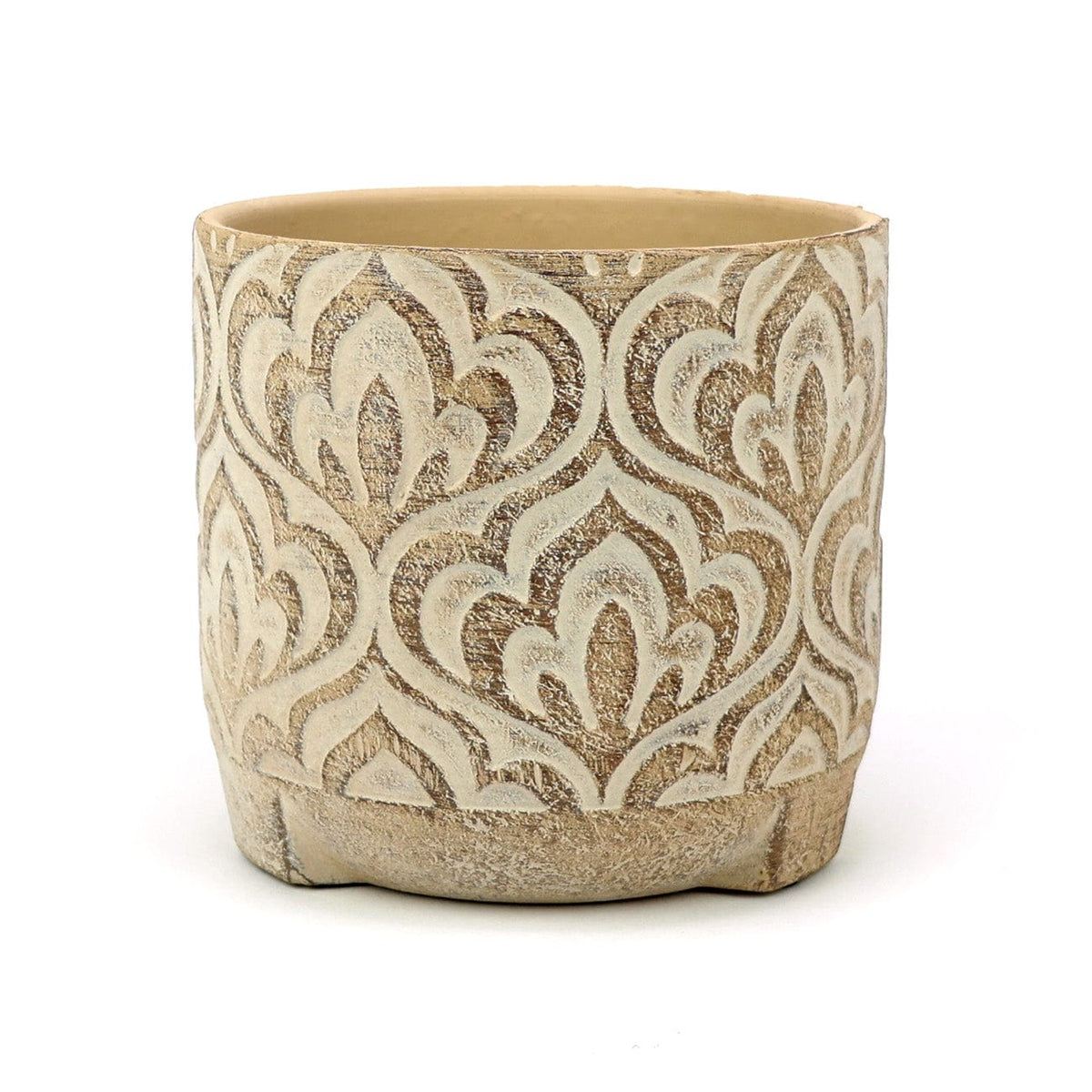 Large Neutral Floral Design Pot - The Satchville Gift Company ...